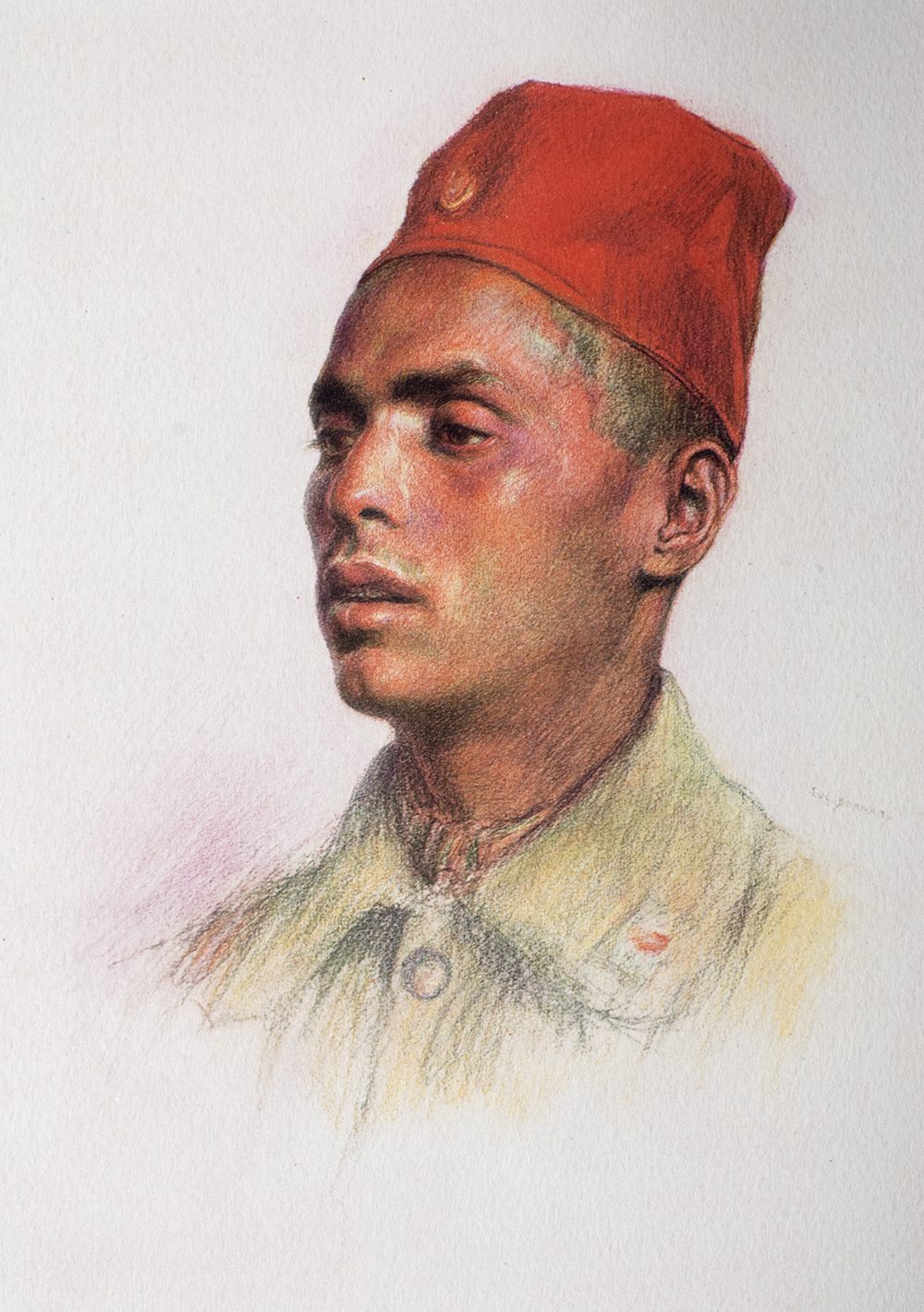 Eugene Burnand WW1 pastel portrait | pastel 36 | Mohamed Ben Nadroc